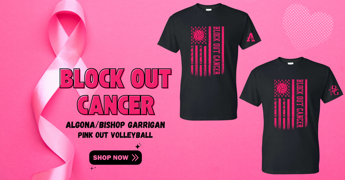 Algona & Bishop Garrigan Volleyball Pink Out 2025 – threads algona
